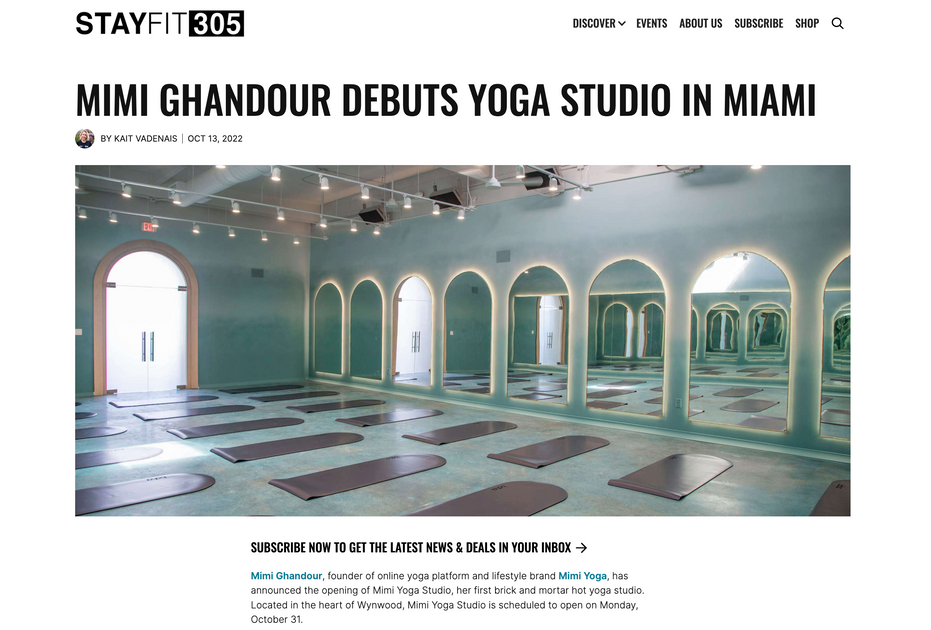 STAY FIT 305: MIMI GHANDOUR DEBUTS YOGA STUDIO IN MIAMI – MIMI YOGA